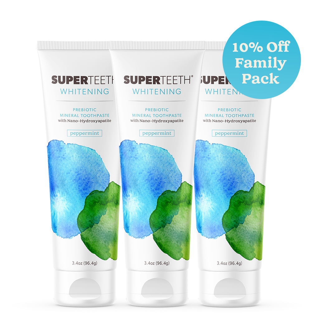 Whitening Prebiotic Toothpaste 3 Pack - Peppermint – SuperTeeth